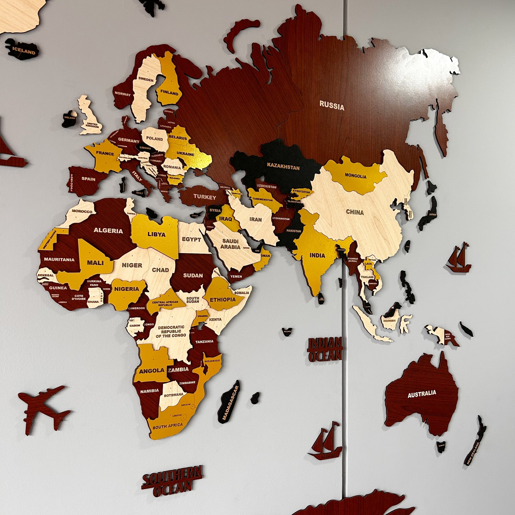 3D Prelam World Map For Wall – SUREKH DECOR