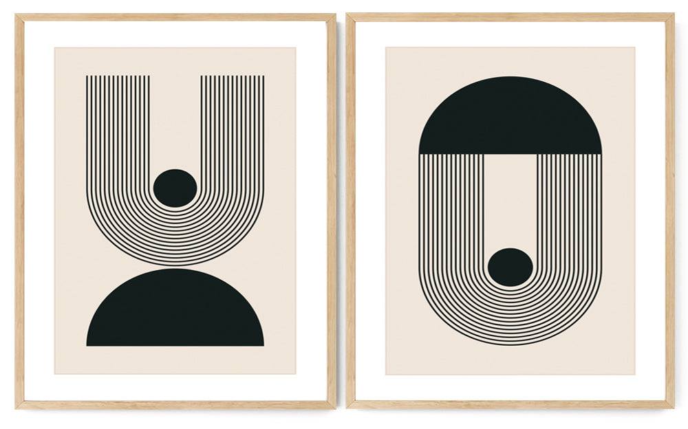 PELLUCID GEOMETRIC PICTURE FRAMES IN BLACK AND WHITE WITH GLASS- SET O ...