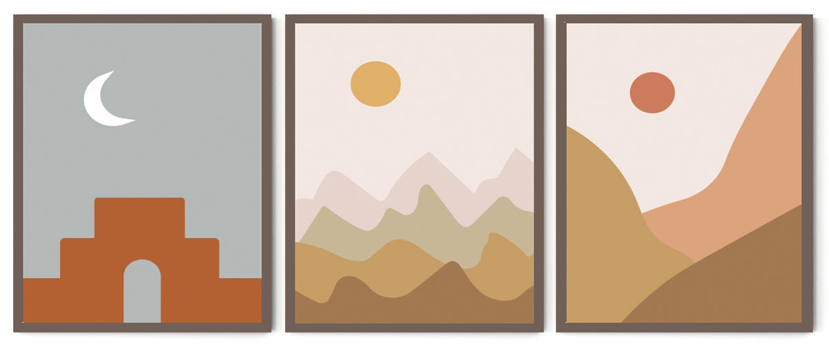 PAGEANT ABSTRACT PICTURE FRAMES WITH GLASS- SET OF 3 – SUREKH DECOR